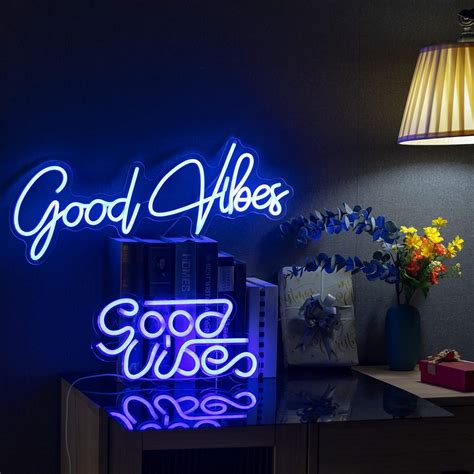Buy Large Good Vibes Neon Sign Neon Lights For Wall Decor 24 X 9 Inch