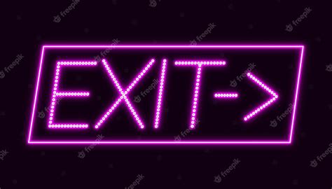 Premium Vector Exit Neon Light Sign Design