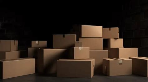 검정 배경에 쌓인 골판지 상자 3d 렌더링 골 판지 상자 배달 패키지 배송 상자 운송 배달 배송 개념 3d 고화질 사진 사진 배경 일러스트 및 사진 무료 다운로드