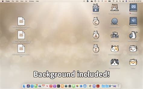 Cute Cat Folder Icons Neutral Denim Windows And Macos Digital Download Desktop Laptop