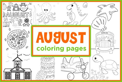 Printable August Coloring Pages 2025