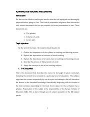 PLANNING FOR TEACHING AND LEARNING Pdf PLANNING FOR TEACHING AND LEARNING Introduction For