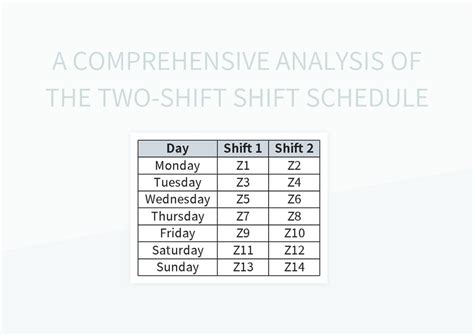 A Comprehensive Analysis Of The Two Shift Shift Schedule Excel Template