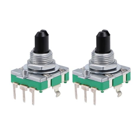 360 Degree Rotary Encoder Code Switch Digital Potentiometer Ec16 5 Pins 15mm D Shaft 2 Pcs