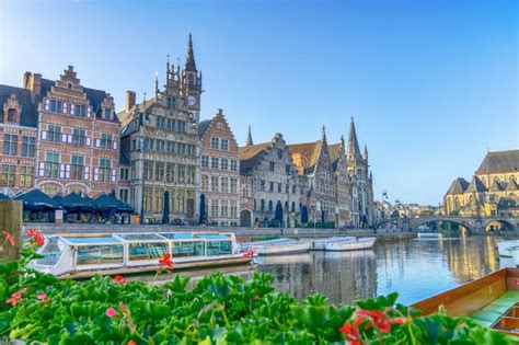 Medieval City Of Ghent Belgium Stock Image Image Of Belgium Facades