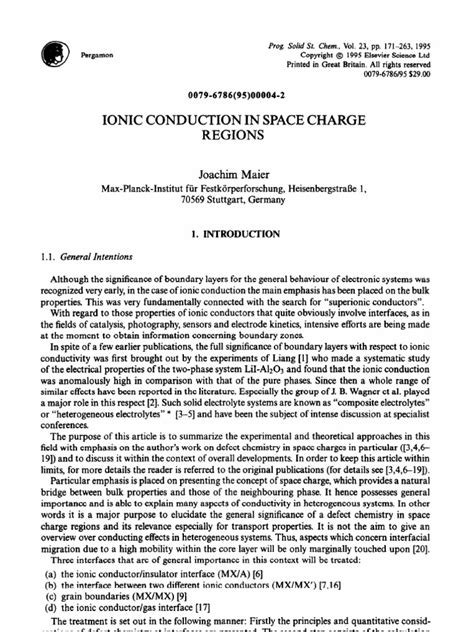 Ionic Conduction In Space Charge Regions Pdf Electrical Resistivity