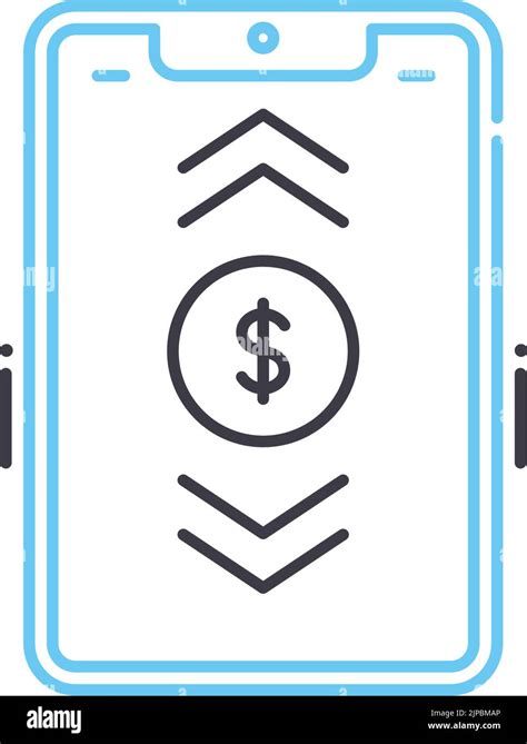 Money Transfer App Line Icon Outline Symbol Vector Illustration Concept Sign Stock Vector