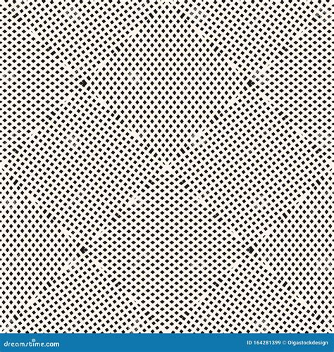 Mesh Seamless Pattern Black And White Vector Texture With Square Grid