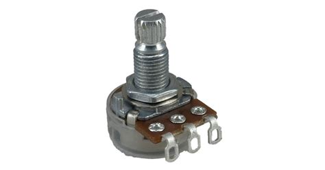50k Ohm Logarithmic Taper Potentiometer Spline Shaft Solder Lugs With Center Detent