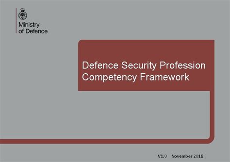 Defence Security Profession Competency Framework V 1 0