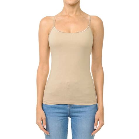 Women Cami Camisole Cotton Spandex With Bra Shelf Tank Top Reg N Plus S