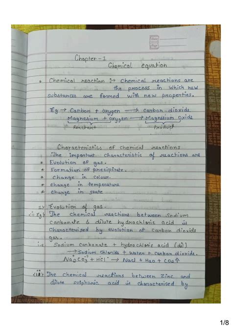 Solution Class 10th Chemistry Chapter 1 Handwritten Notes Studypool