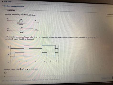 solved show timer question completion status question 2