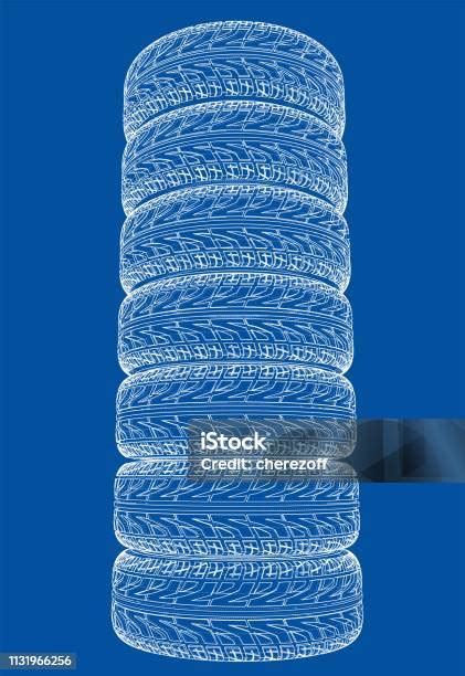 자동차 타이어 개념입니다 3d의 벡터 렌더링 0명에 대한 스톡 벡터 아트 및 기타 이미지 0명 개체 그룹 단순함 Istock