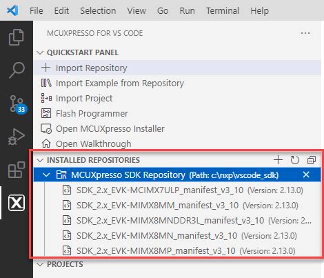 VS Code MCUXpresso SDK Repository MCU On Eclipse