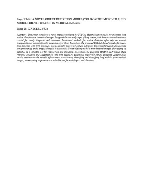Abstract Lung Nodule Detection Pdf Science And Mathematics