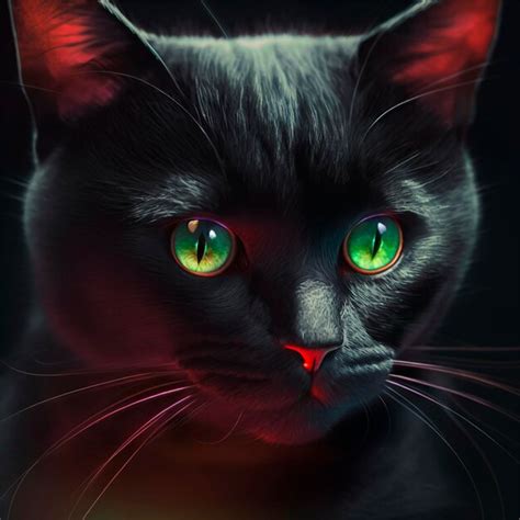 Black Cat With Green Eyes Wallpaper