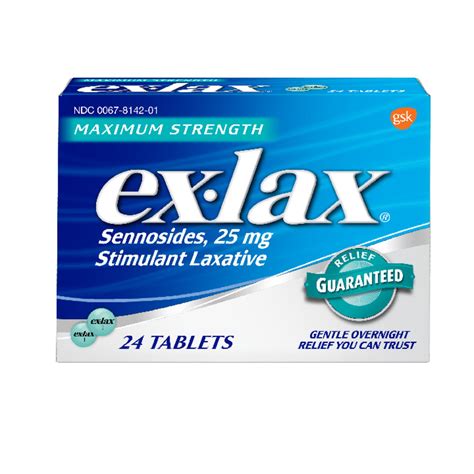 Ex Lax Maximum Strength Stimulant Laxative Constipation Relief Pills