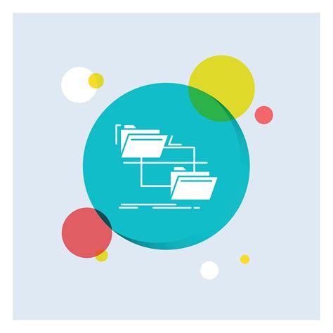 Folder File Management Move Copy White Glyph Icon Colorful Circle Background 12950726 Vector