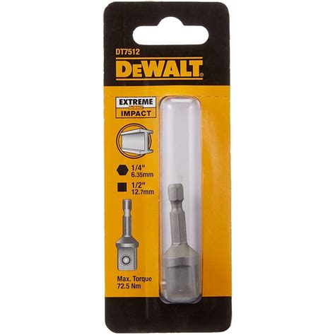 Адаптер за ударен винтоверт 1 4″ шестостен 1 2″ квадрат Dewalt Dt7512 Томика