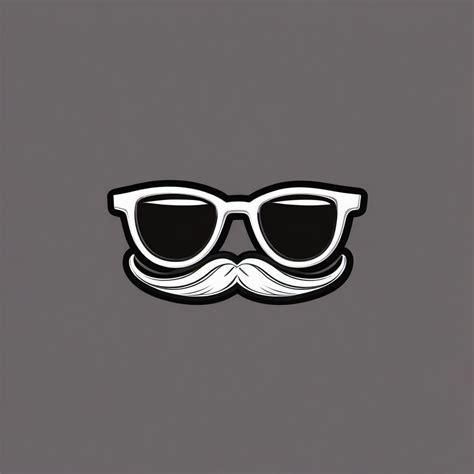 Mustache And Glasses Sticker Whimsical Sticker Vector