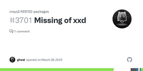 Missing Of Xxd · Issue 3701 · Msys2msys2 Packages · Github