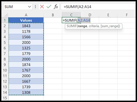 Sum Not Equal Values SUMIF Excel Formula