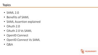 Demystifying SAML 2.0,Oauth 2.0, OpenID Connect | PDF
