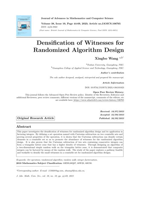 Pdf Densification Of Witnesses For Randomized Algorithm Design