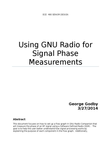 Using Gnu Radio For Signal Phase Measurements Pdf Software Defined Radio Fast Fourier