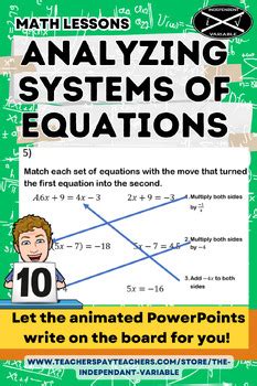 Analyzing Systems Of Equations By The Independant Variable TPT