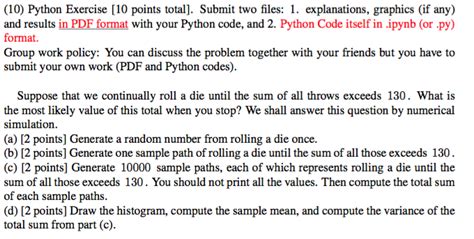 Solved Python Exercise Points Total Submit Two Chegg Com