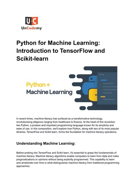 PPT Python For Machine Learning Introduction To TensorFlow And Scikit Learn PowerPoint