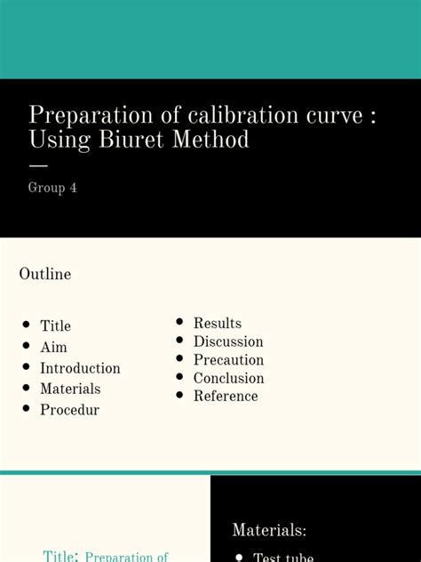 Group 4 Presentation On The Preparation Of Calibration Curve Using