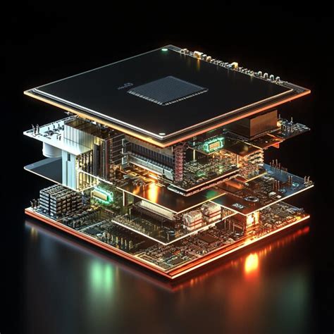 An Exploded View Of A Cpu Showing Its Internal Architecture Including