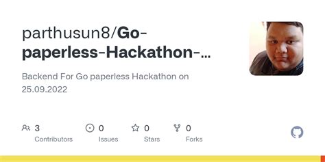 Github Parthusun Go Paperless Hackathon Backend Backend For Go Paperless Hackathon On