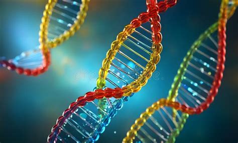 Glistening Dna Strand In Vivid Colors Ai Generated Stock Image Image