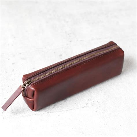 Brown Classy Leather Pencil Case Pen Pouch Etsy