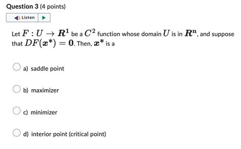 let f u→r1 be a c2 function whose domain u is in rn