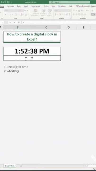 Digital Clock In Excel Accounting Excel Exceltips Bhfyp Like Shorts Viral Short