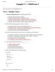 Sample C MidTerm Answers Pdf Sample C MidTerm Answers Sample C MidTerm The
