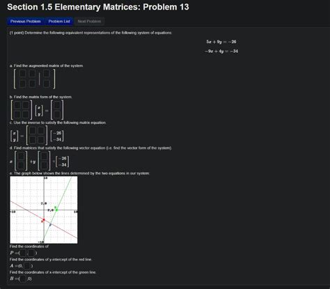 Solved Section Elementary Matrices Problem Previous Chegg Com
