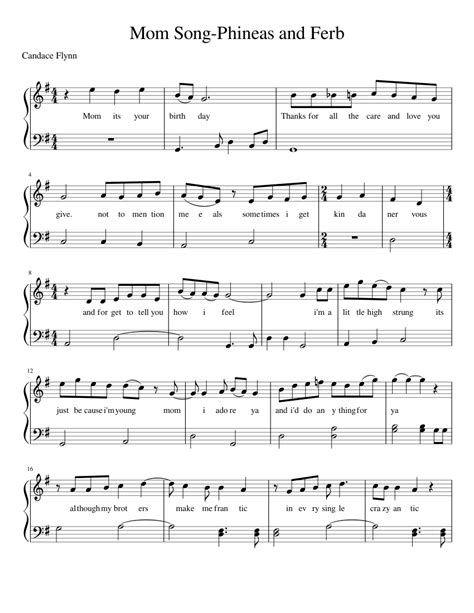 Phineas And Ferb Sheet Music