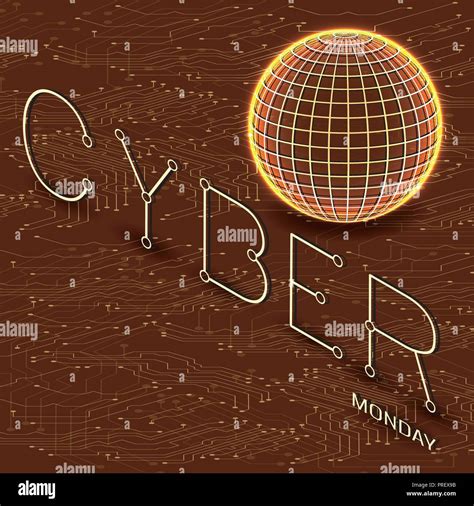 Abstract Techno Background Isometrics Illustration Of A Microcircuit Event Name Glowing Geo