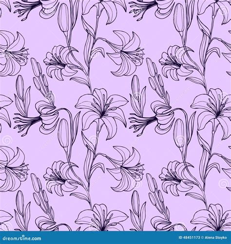 Seamless Floral Pattern With Flowers Stock Vector Illustration Of