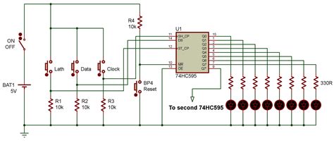 74hc595 Circuit Diagram Arduino 74hc595 Shift Register Pinou