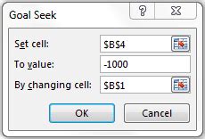 Data Analysis Goal Seek In Excel