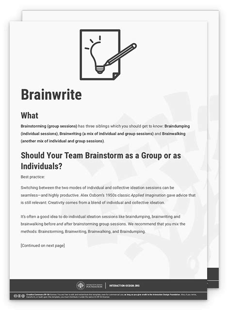 Learn How To Use The Best Ideation Methods Brainstorming Braindumping Brainwriting And