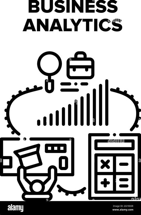 Business Analytics Market Vector Black Illustration Stock Vector Image