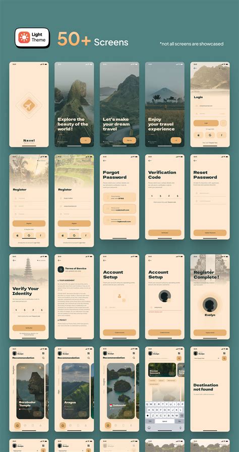 Navel Nature Travel Booking App Ui Kit — Ui Kits On Ui8 App Design Layout Mobile App Design